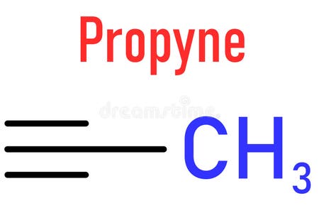 Propyne or Methylacetylene Molecule. Skeletal Formula Stock Vector ...