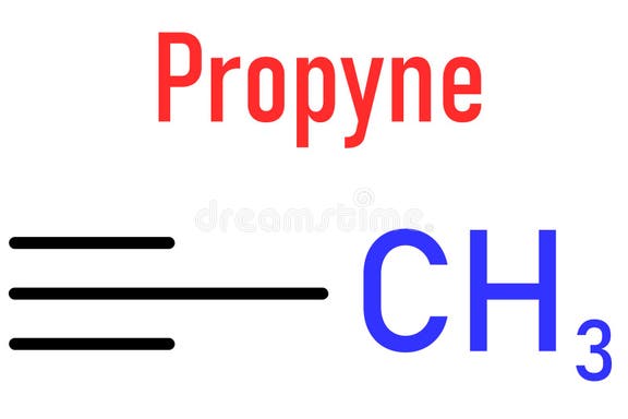 Propyne or Methylacetylene Molecule. Skeletal Formula Stock Vector ...