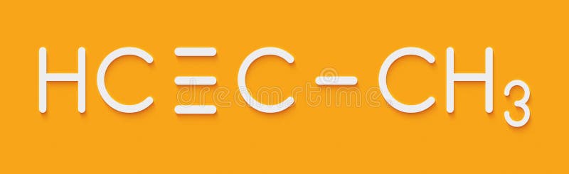 Propyne Molecule. Skeletal Formula. Stock Illustration - Illustration ...