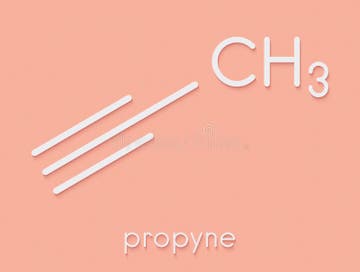 Propyne Molecule. Skeletal Formula. Stock Illustration - Illustration ...