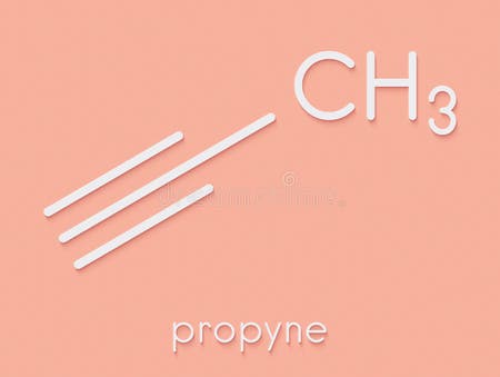 Propyne Molecule. Skeletal Formula. Stock Illustration - Illustration ...