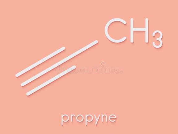 Propyne Molecule. Skeletal Formula. Stock Illustration - Illustration ...