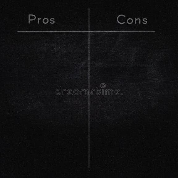 Pros and Cons on Blackboard Stock Photo - Image of drawing, school ...