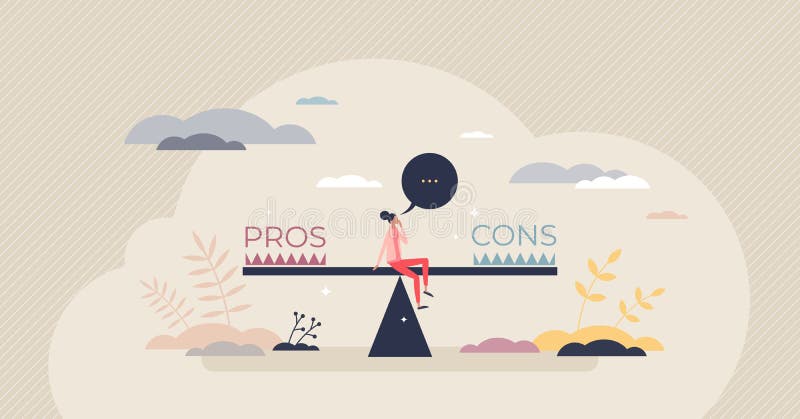 Pros and Cons Comparison with Benefits and Risks Balance Tiny Person ...