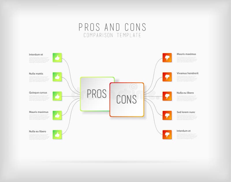 Pros and Cons Comparison Vector Template. Stock Vector - Illustration ...