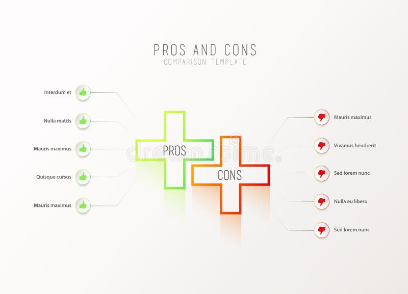 Pros and Cons Comparison Vector Template. Stock Vector - Illustration ...