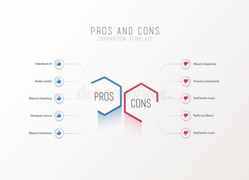 Pros and Cons Comparison Vector Template Stock Vector - Illustration of ...