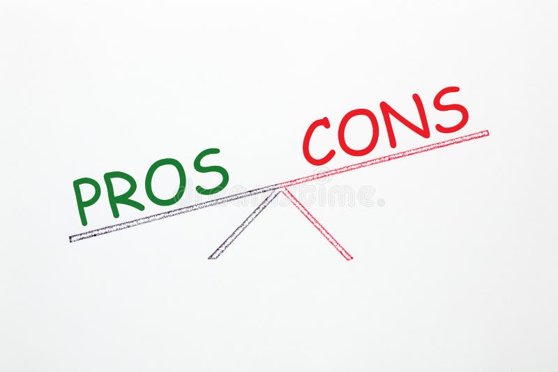Pros And Cons Written In Notebook Stock Image - Image of negative ...