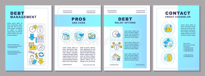 Pros and Cons of Debt Management Brochure Template Stock Illustration ...