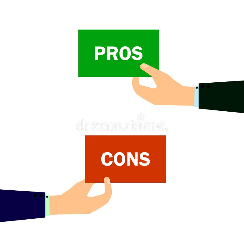 Pros Cons in Flat Style. Check Mark Icon. Vector Illustration Stock ...