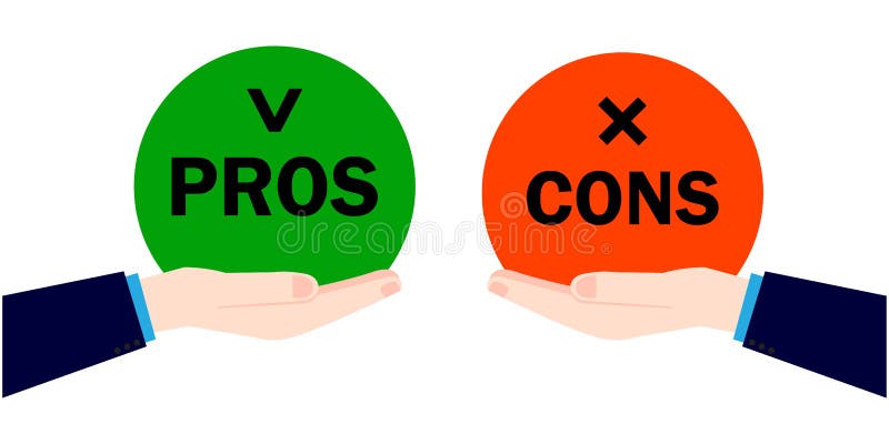 Pros Cons in Flat Style. Check Mark Icon. Vector Illustration Stock ...