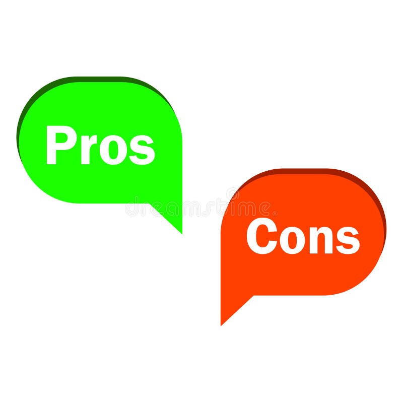 Pros Cons in Flat Style. Check Mark Icon. Vector Illustration Stock ...