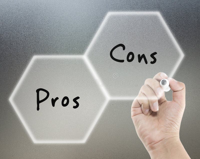 Pros and Cons on Glass Board Stock Photo - Image of frame, text: 56312704