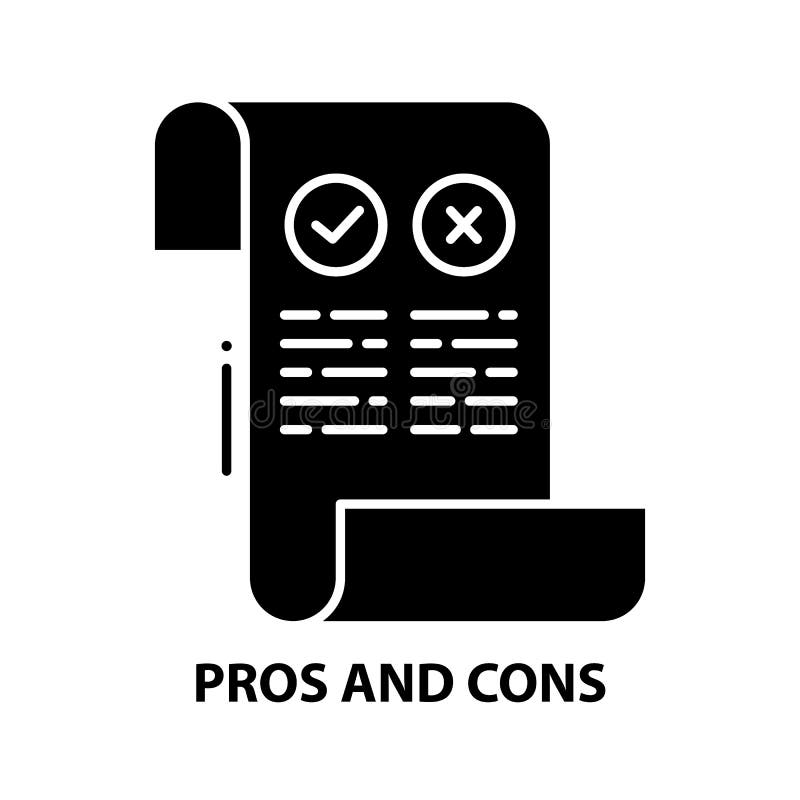 Pros and Cons Icon, Black Vector Sign with Editable Strokes, Concept ...