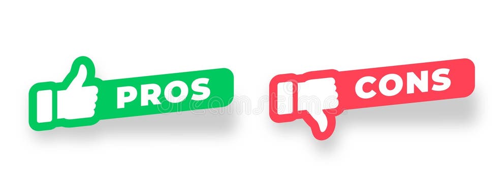 Pros and Cons Icon Sticker Design Stock Vector - Illustration of mark ...
