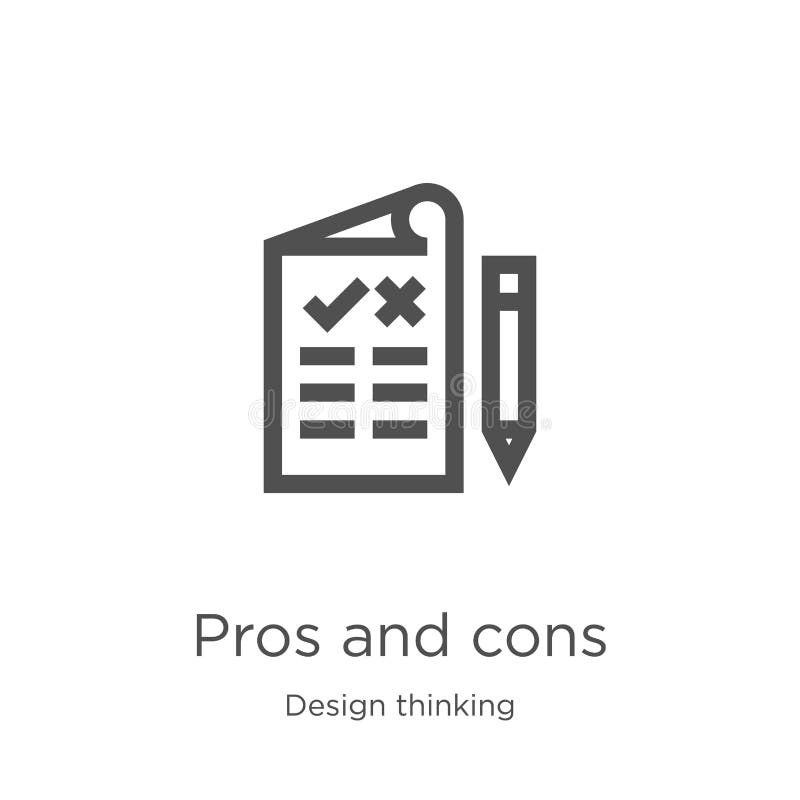 Pros and Cons Icon Vector from Design Thinking Collection. Thin Line ...