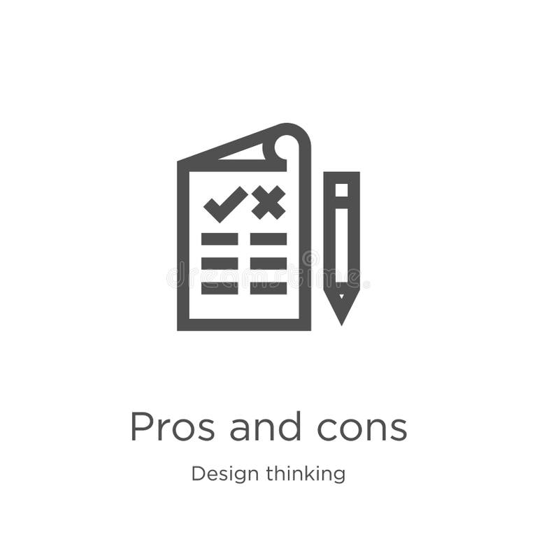 Pros and Cons Icon Vector from Design Thinking Collection. Thin Line ...