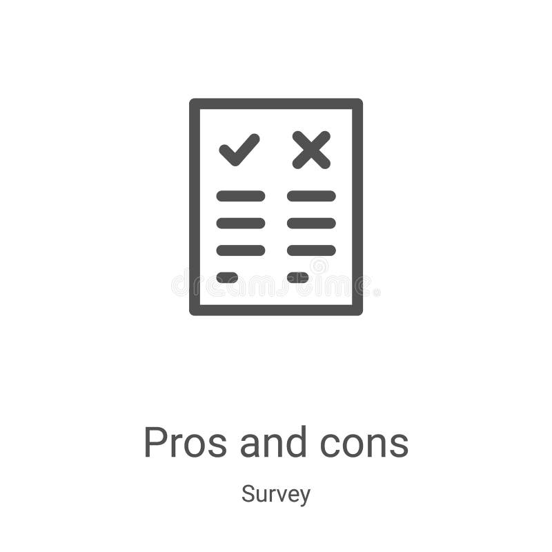 Pros and Cons Icon Vector from Survey Collection. Thin Line Pros and ...