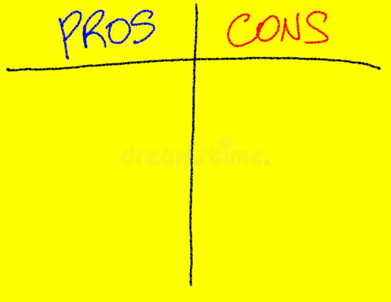 Pros / Cons List for Presentation Stock Photo - Image of background ...