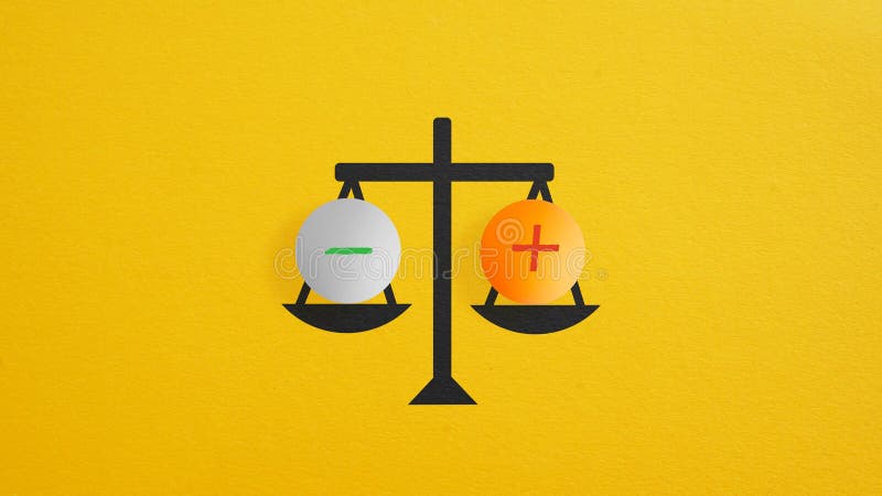 Pros and Cons Scale As Value, Solution and Rationality. Plus and Minus ...