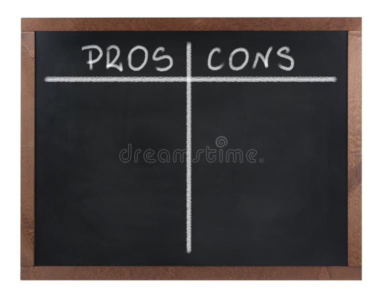 Pros and Cons Sign on Blackboard Stock Image - Image of class ...