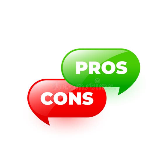 Pros and Cons Sign Button Design Stock Vector - Illustration of compare ...
