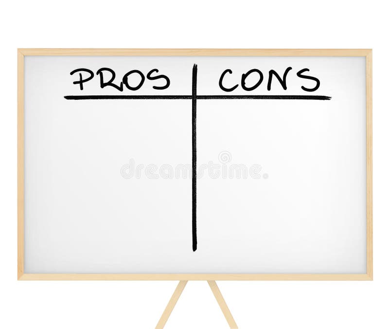 Pros and Cons Table on Presentation Board Stock Photo - Image of ...