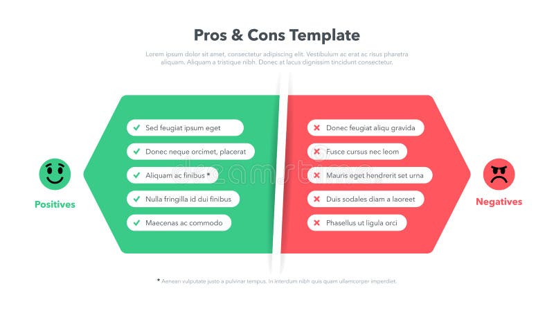 Simple Pros and Cons Template with Place for Your Content Stock Vector ...