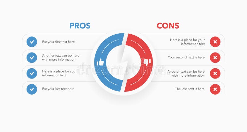Pros and Cons Diagram on Decision Making Process Stock Vector ...