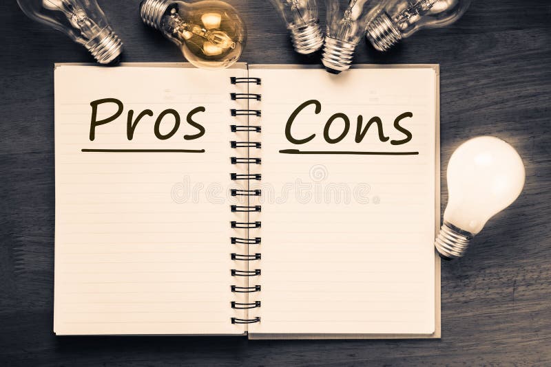 Pros and Cons Text on Lightbox Stock Image - Image of insert, quality ...