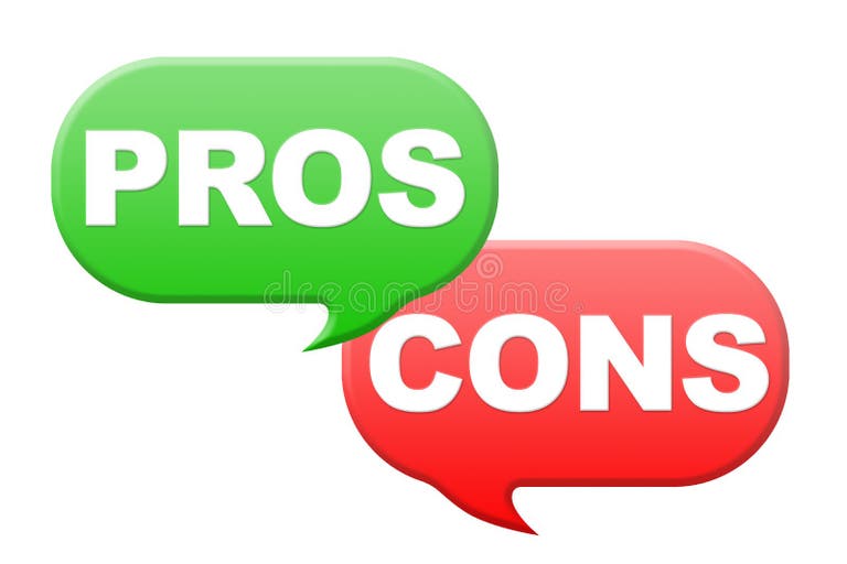 Pros and Cons Words on Green and Red Dialog Box Stock Illustration ...