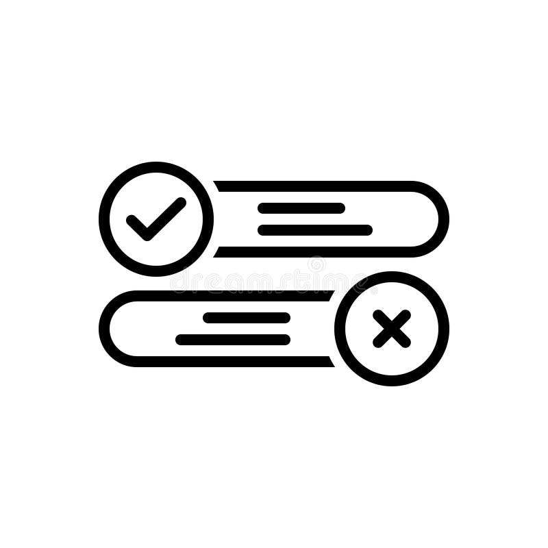 Black Line Icon for Pros, Contra and Plus Stock Vector - Illustration ...