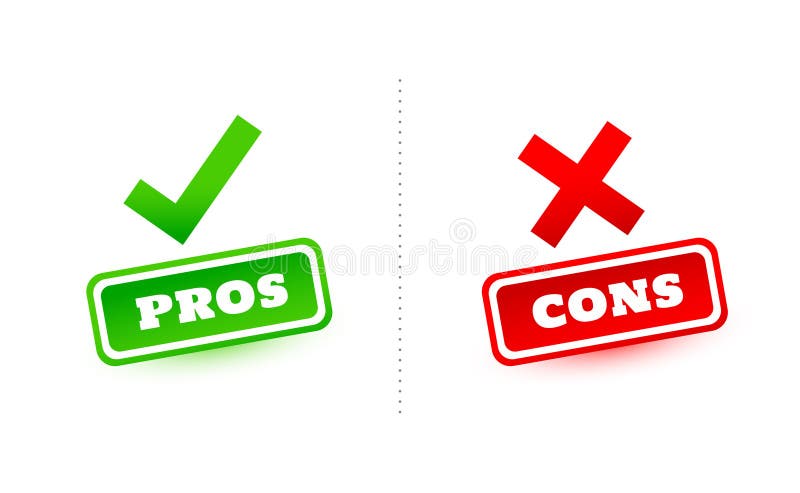 Pros Versus Cons Badge Sign Design Stock Vector - Illustration of list ...