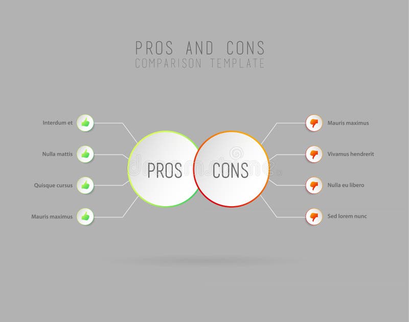 Pros - Y - Plantilla Del Vector De La Comparación Del Contra ...
