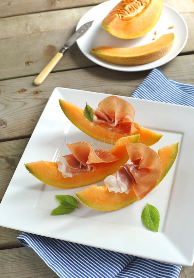 Prosciutto with melon stock photo. Image of closeup, eating - 26609002