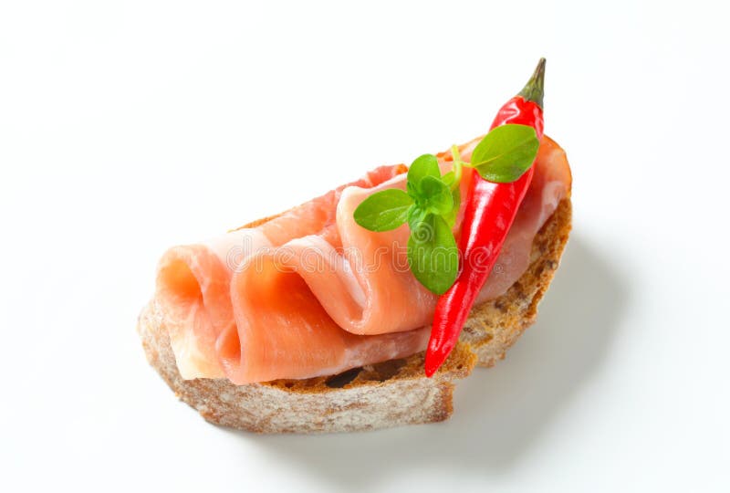 Prosciutto Open Faced Sandwich Stock Photo - Image of spanish ...