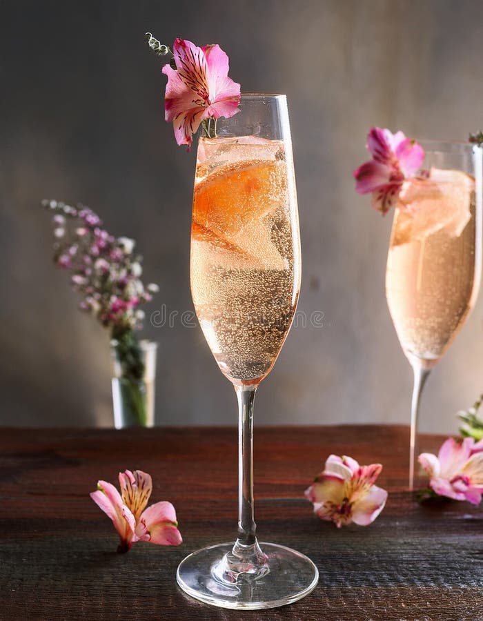 Prosecco Spritz with Floral Elements - Delicate Prosecco Spritz Adorned ...
