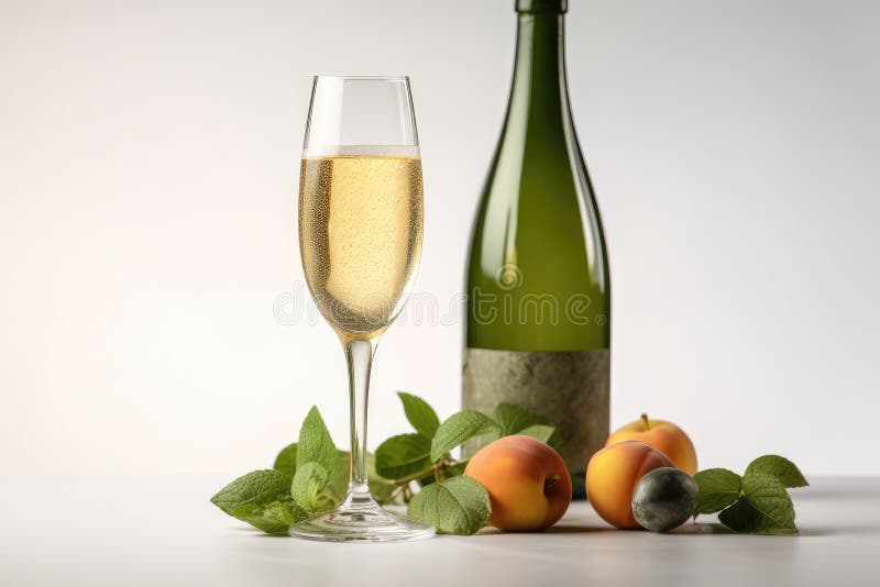 Prosecco on White Background. Generative AI Stock Illustration ...