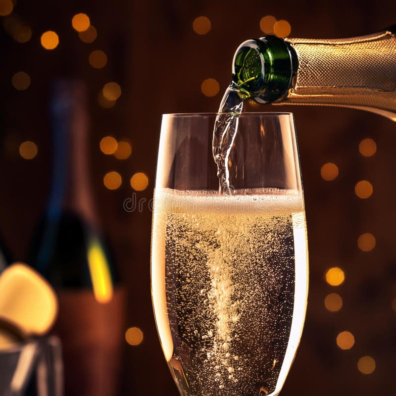 Prosecco Wine Glass, AI Generated Stock Illustration - Illustration of ...