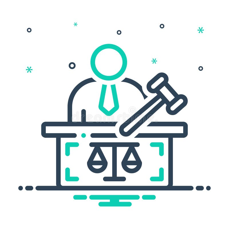 Mix Icon for Prosecutor, Hammer and Jury Stock Vector - Illustration of ...