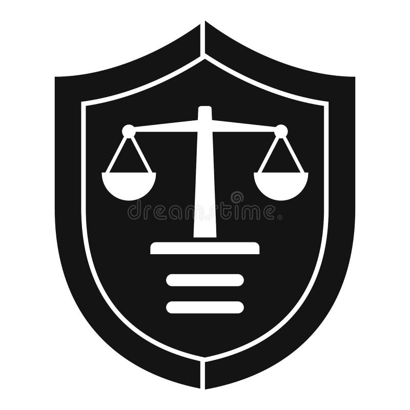 Prosecutor Shield Icon, Simple Style Stock Vector - Illustration of ...