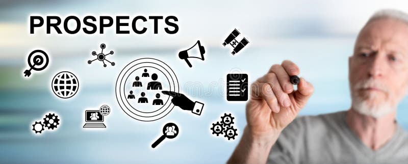 Man Drawing Prospects Concept Stock Image - Image of leads, opportunity ...