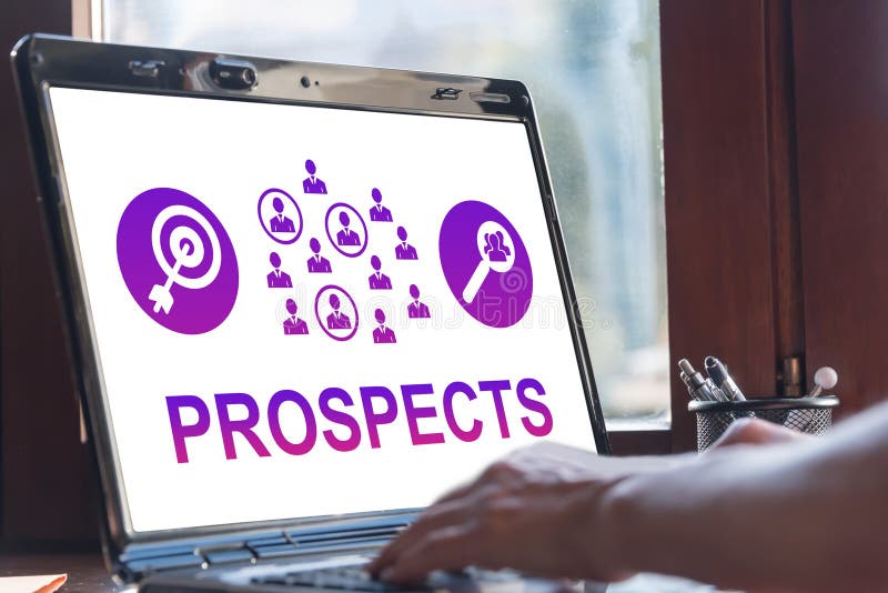 Prospects Concept on a Laptop Screen Stock Photo - Image of branding ...