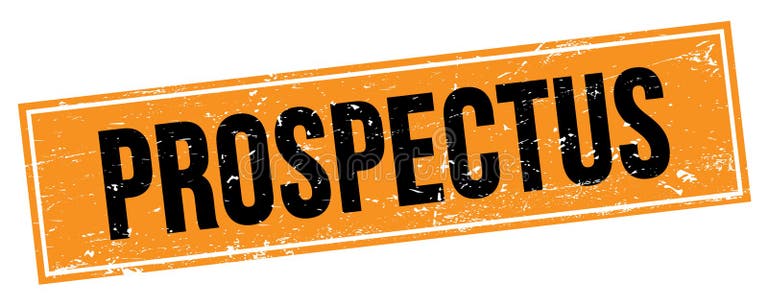 PROSPECTUS Text on Black Orange Grungy Rectangle Stamp Stock ...