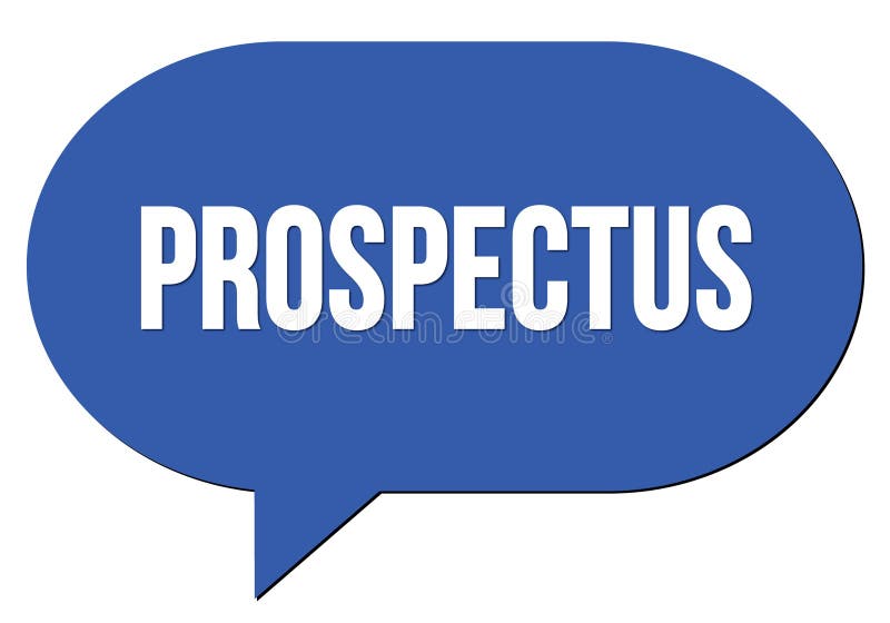 PROSPECTUS Text Written in a Blue Speech Bubble Stock Illustration ...