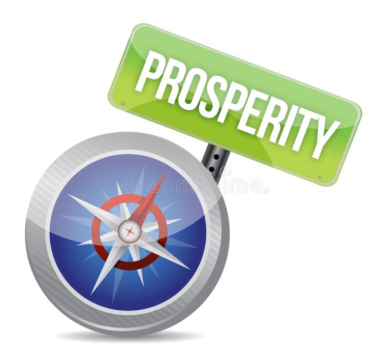 Prosperity Glossy Compass stock illustration. Illustration of monetary ...