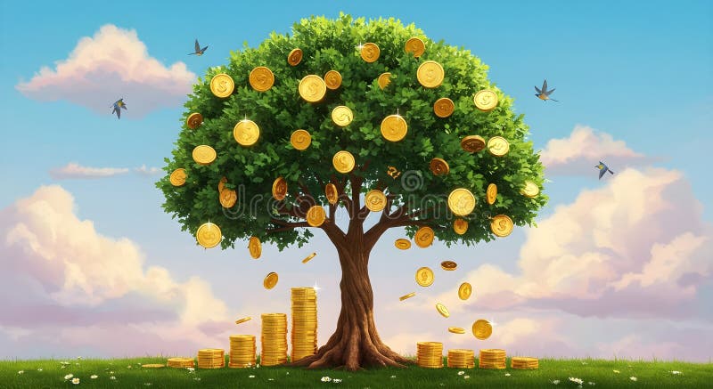The Prosperity Tree Financial Growth Stock Photo - Image of symbolizing ...