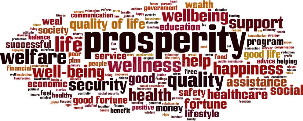 Prosperity word cloud stock vector. Illustration of fortune - 280143300