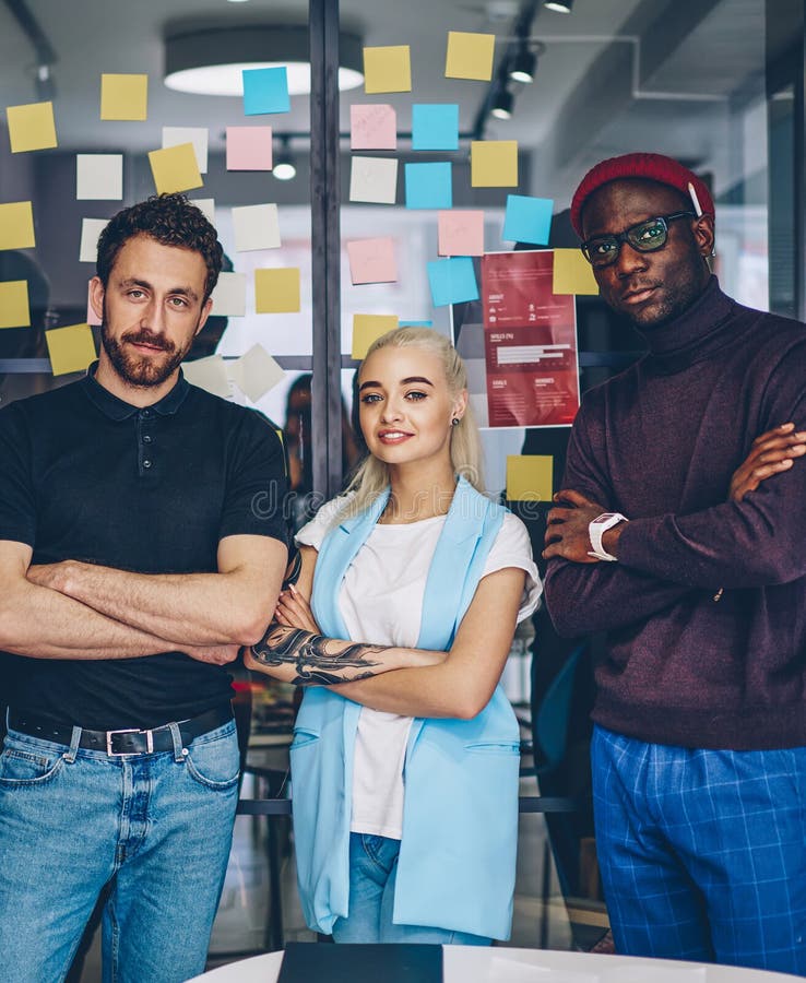 Prosperous Diversity Group of Business Colleagues Looking at Camera ...