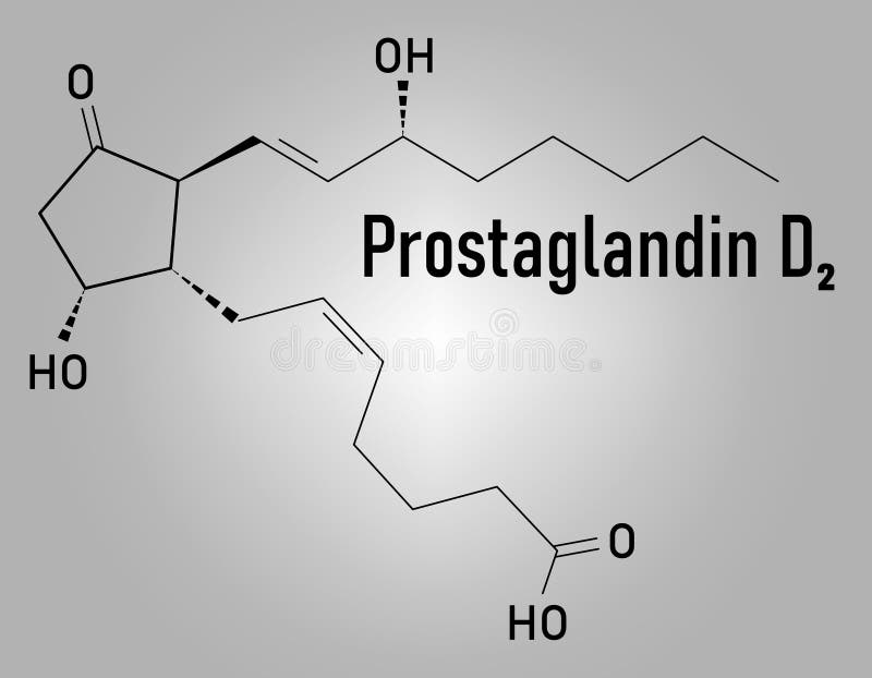 Prostaglandin D2, PGD2, Molecule. Skeletal Formula. Chemical Structure ...